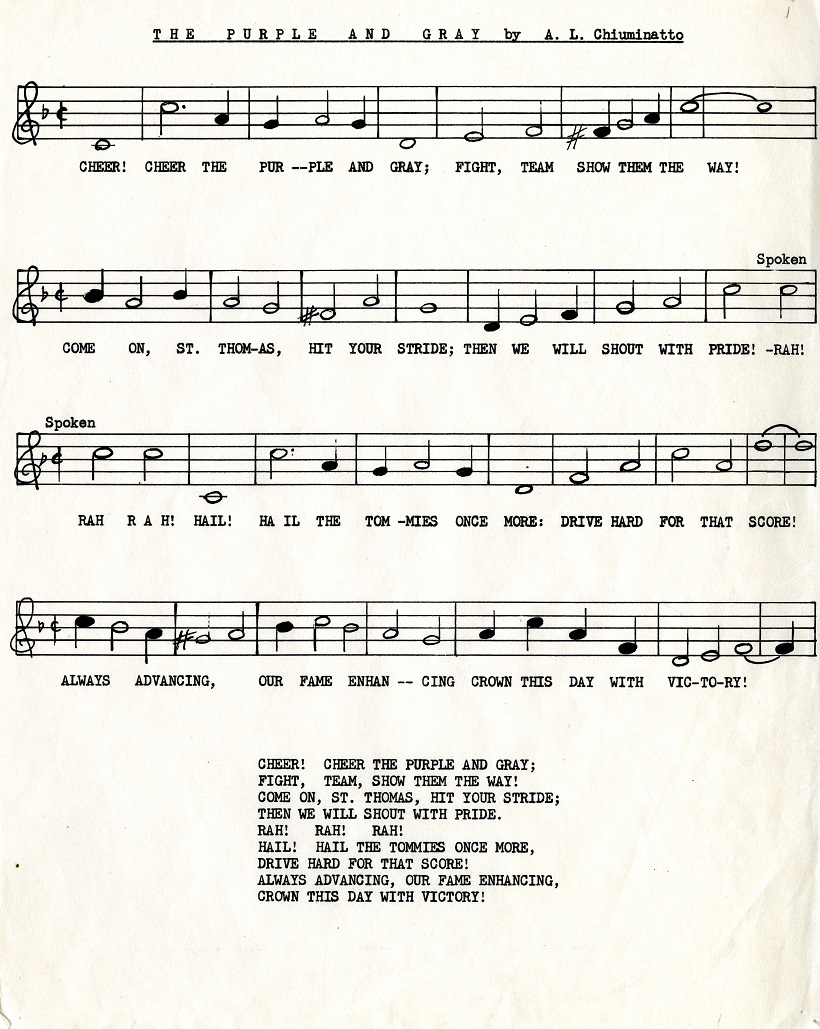Tales from the Archives: St. Thomas Fight Songs - Newsroom | University ...